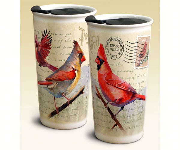 Cardinal Postcard Steel Travel Mug-Unique Design