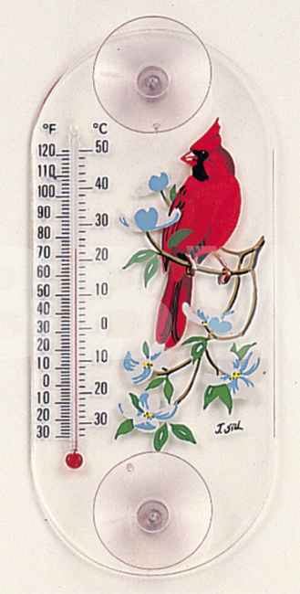 Aspects Cardinal Dogwood Window Thermometer