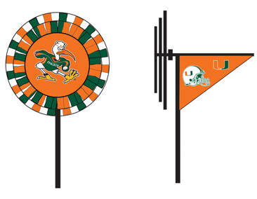 University of Miami Sports Garden Wind Spinners