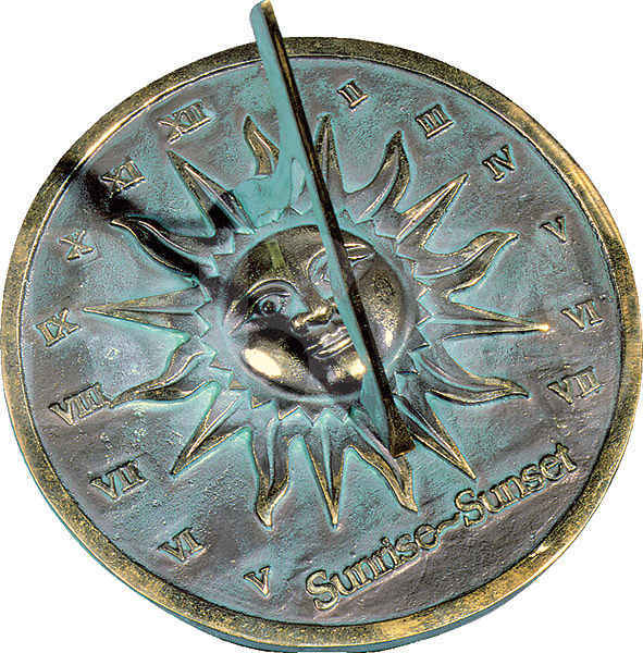 Rome 8-1/2" Brass Sunrise Sunset Sundial